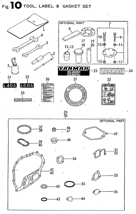 Shop TOOL, LABEL & GASKET SET (L60AE-DV) today | Yanmar US